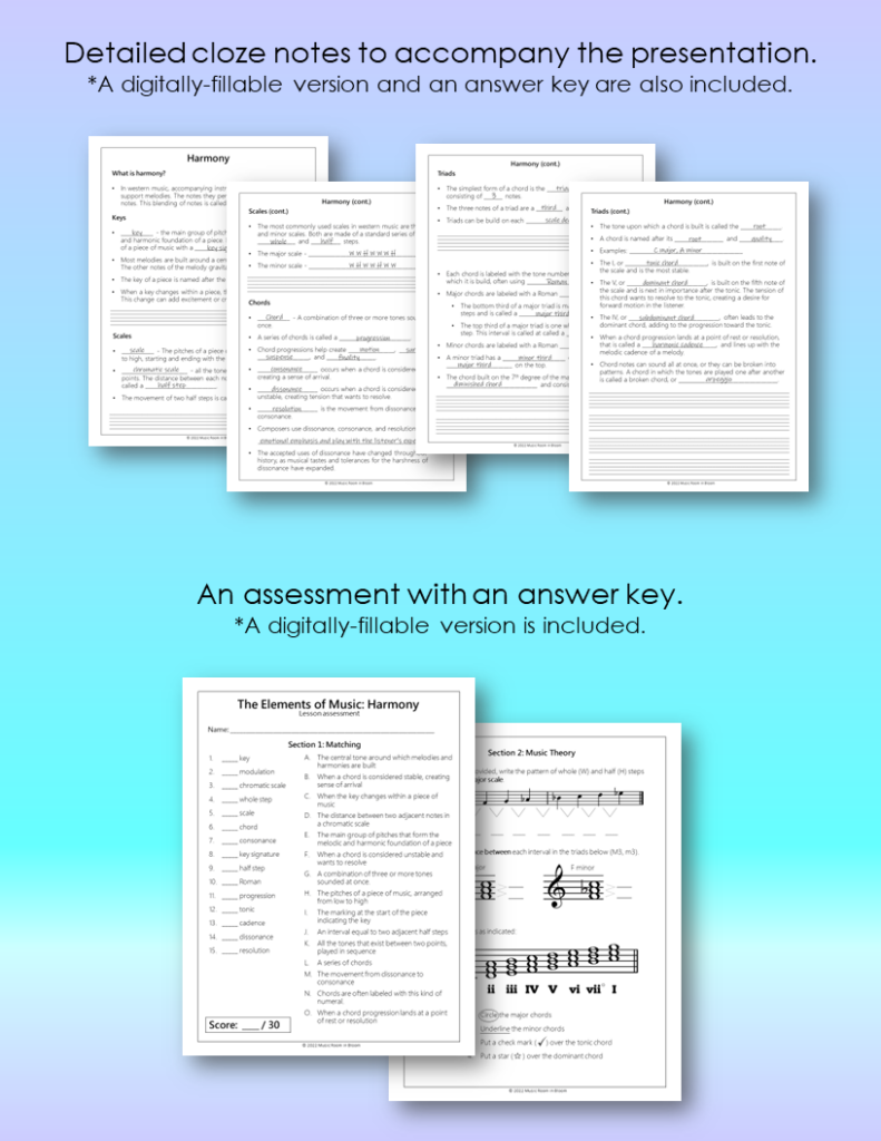 ELEMENTS OF MUSIC : HARMONY a High School Music Appreciation Unit ...