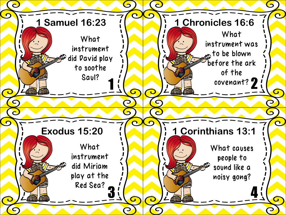 Bible Task Cards: Music in the Bible | Made By Teachers