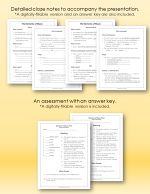 ELEMENTS OF MUSIC : SOUND AND PITCH a High School Music Appreciation ...