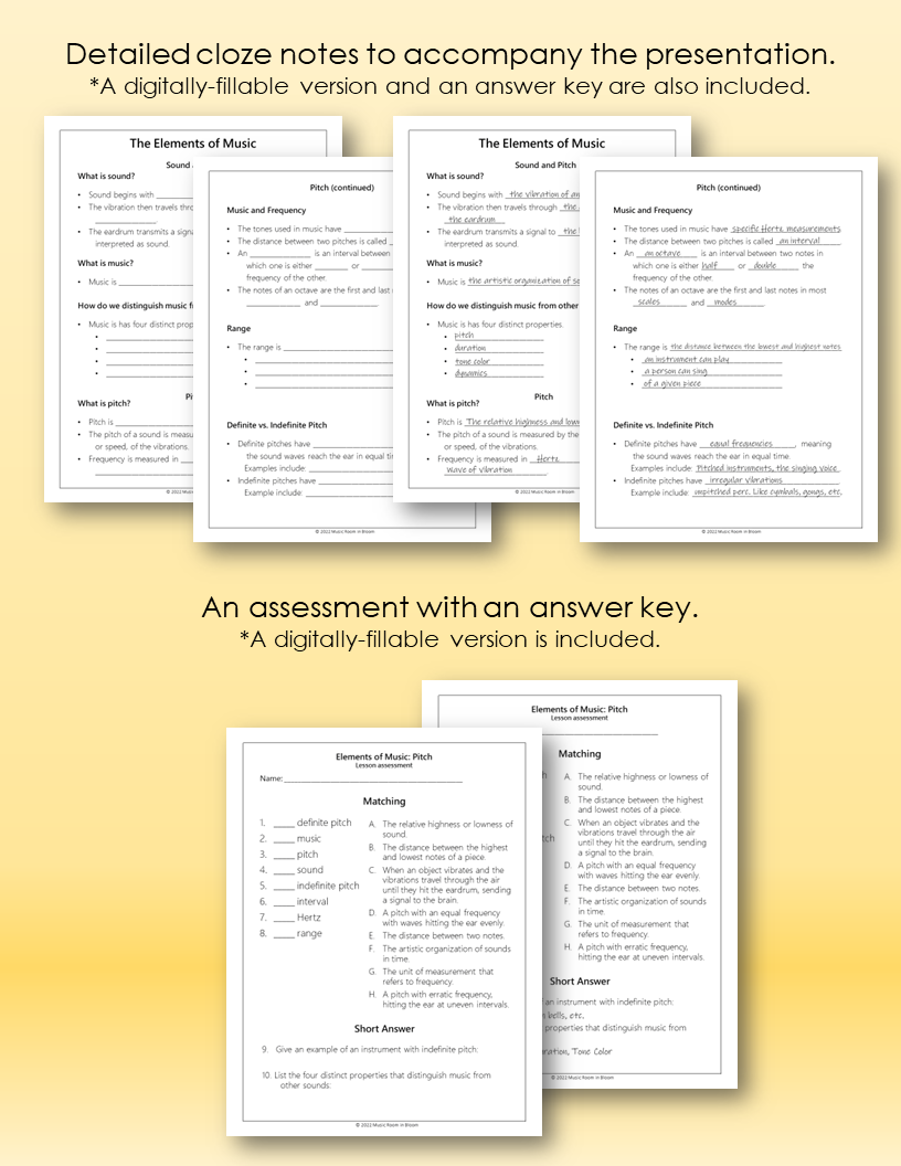 ELEMENTS OF MUSIC : SOUND AND PITCH a High School Music Appreciation ...