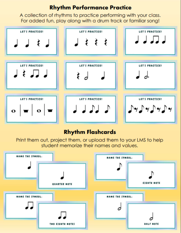 RHYTHM LESSON and FLASHCARDS for upper elementary and middle school ...