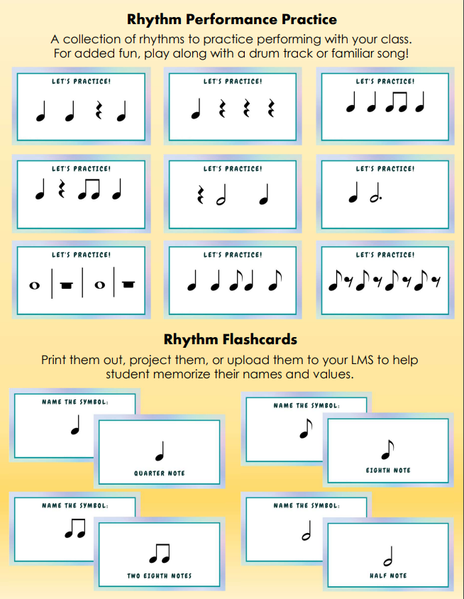 RHYTHM LESSON and FLASHCARDS for upper elementary and middle school ...