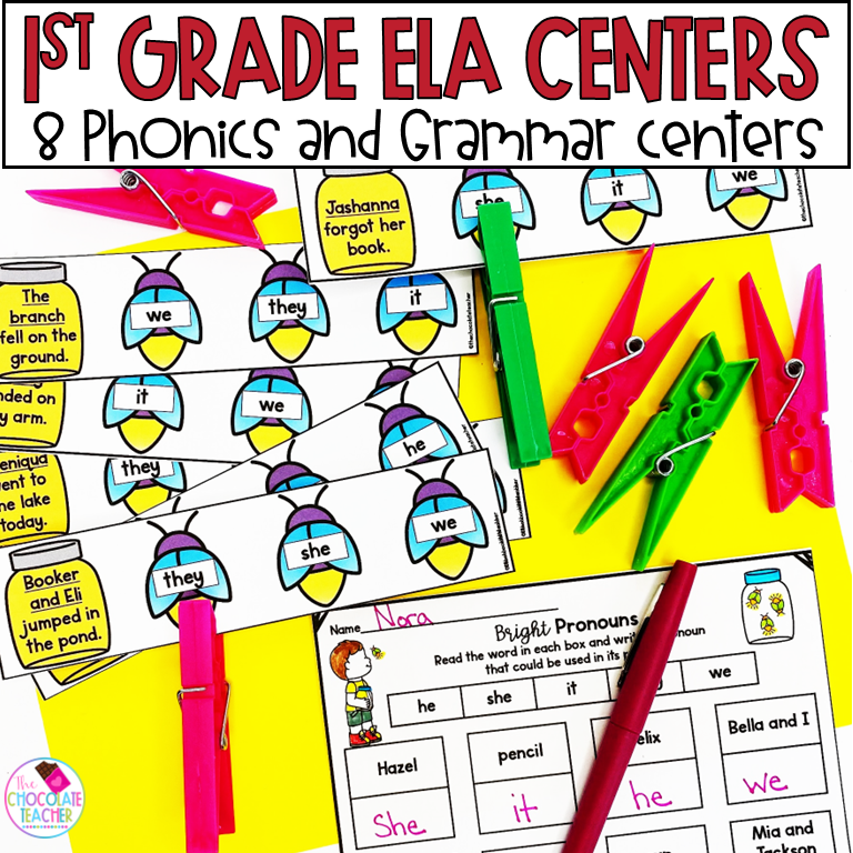 1st Grade Spring ELA Centers - Grammar - Phonics | Made By Teachers