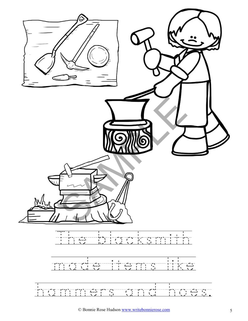 Colonial Trades Coloring Book-Level B | Made By Teachers