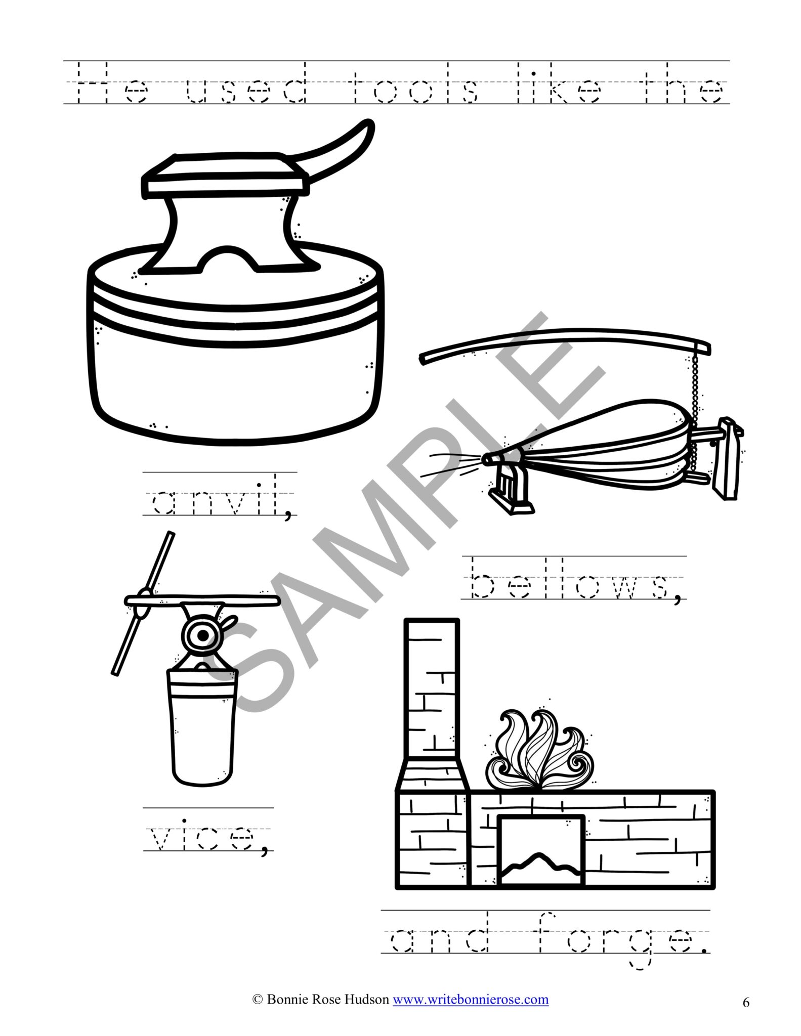 Colonial Trades Coloring Book-Level B | Made By Teachers