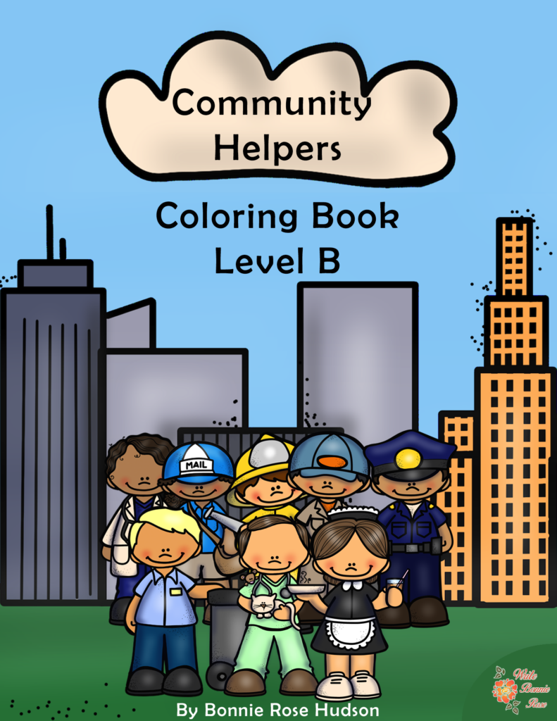 Community Helpers Coloring Book-Level B - Made By Teachers