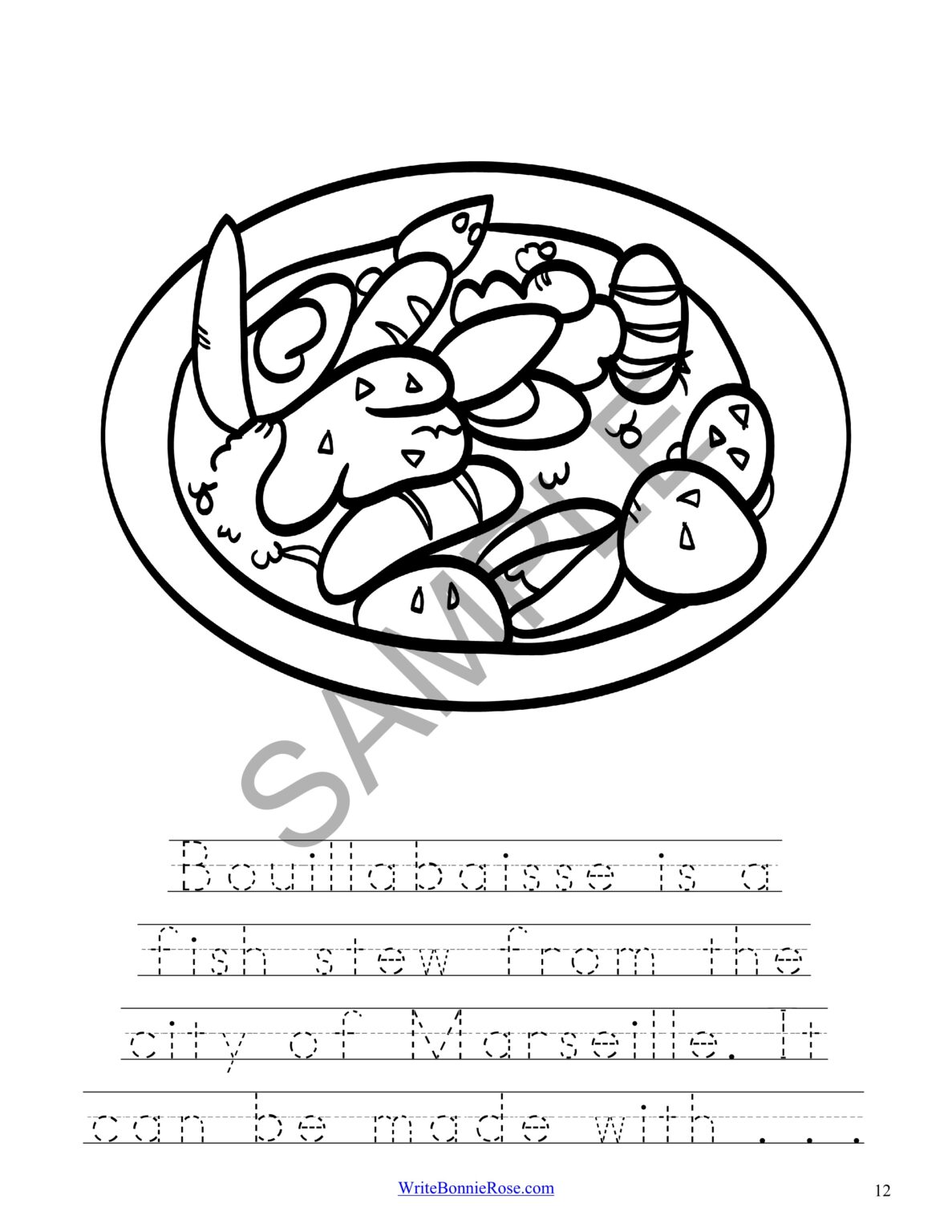 Cooking Around the World-French Food Coloring Book, Level B | Made By ...