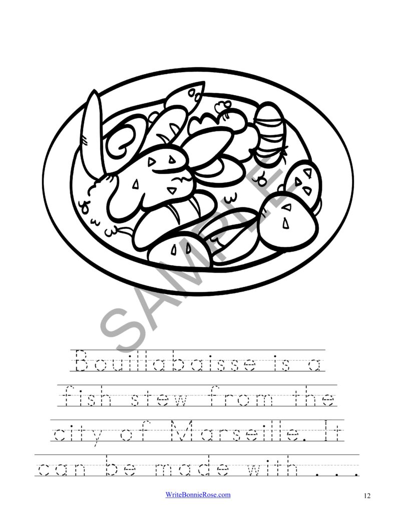 Cooking Around the World-French Food Coloring Book, Level B | Made By ...