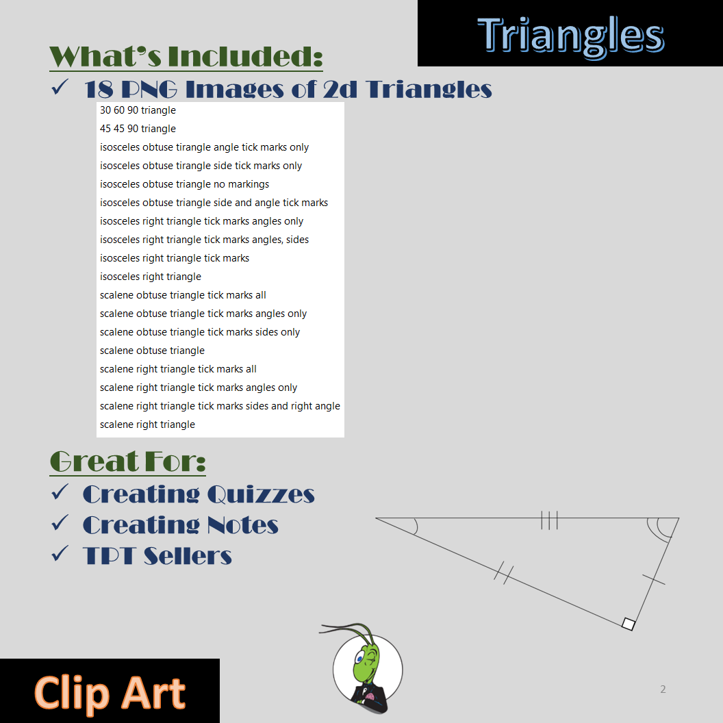 Geometry Clipart 2d Triangles for Commercial Use | Made By Teachers