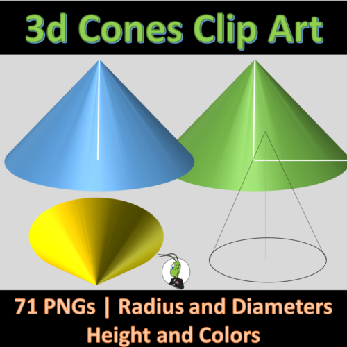 Geometry Clipart 3d Shapes Cones for Commercial Use | Made By Teachers