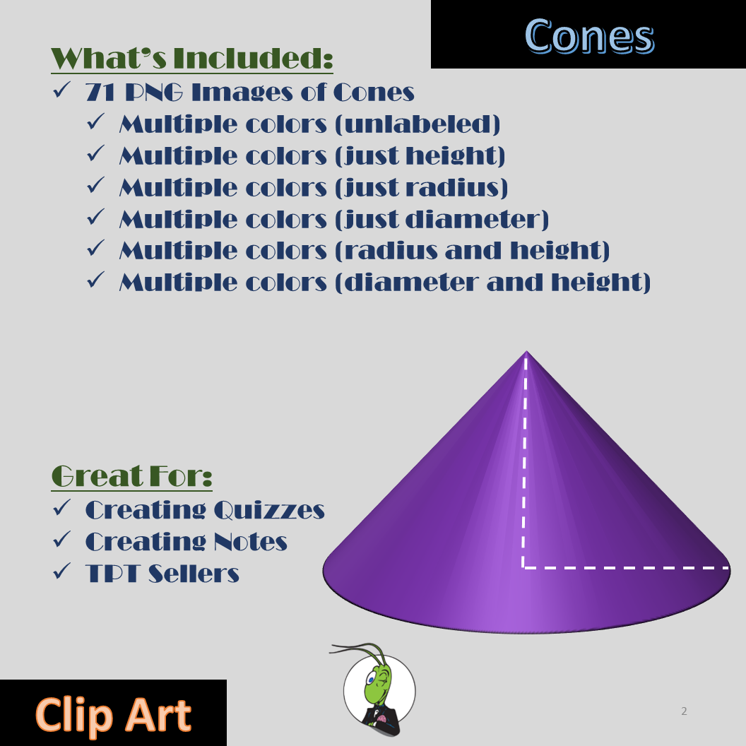 Geometry Clipart 3d Shapes Cones for Commercial Use | Made By Teachers