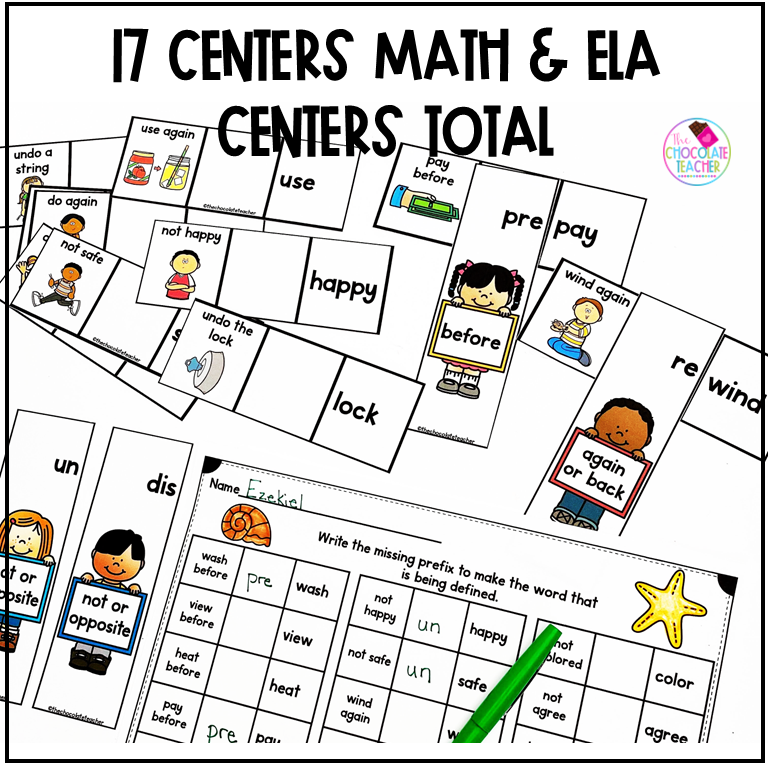 First Grade End of the Year Review - Math Centers - Literacy Centers ...