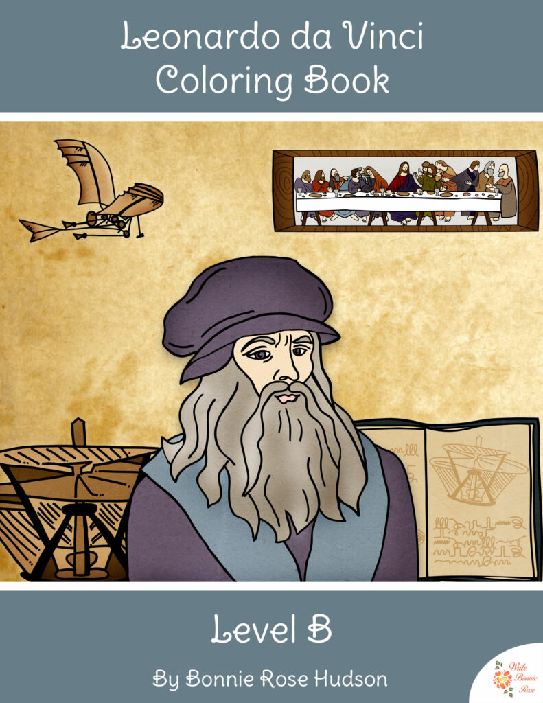 Leonardo da Vinci Coloring Book - Level B | Made By Teachers