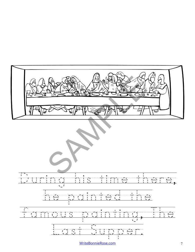 Leonardo da Vinci Coloring Book - Level B | Made By Teachers