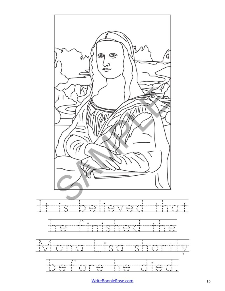 Leonardo da Vinci Coloring Book - Level B | Made By Teachers