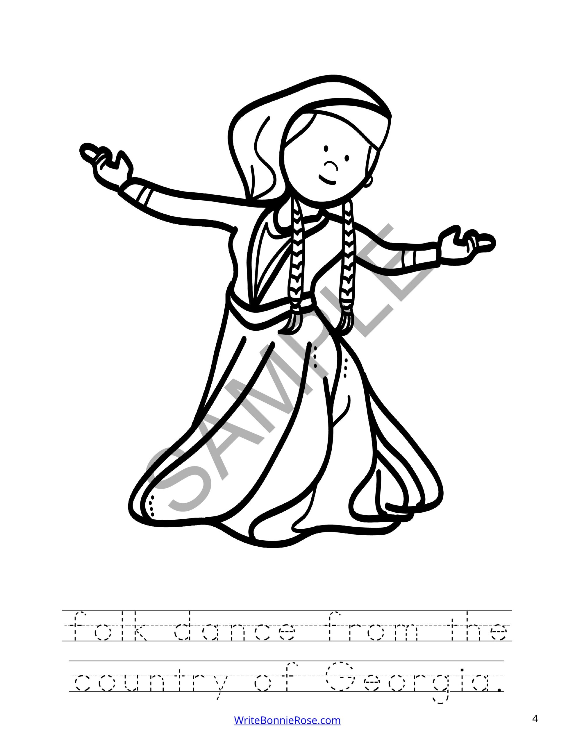 Dances From Around the World Coloring Book-Level B | Made By Teachers