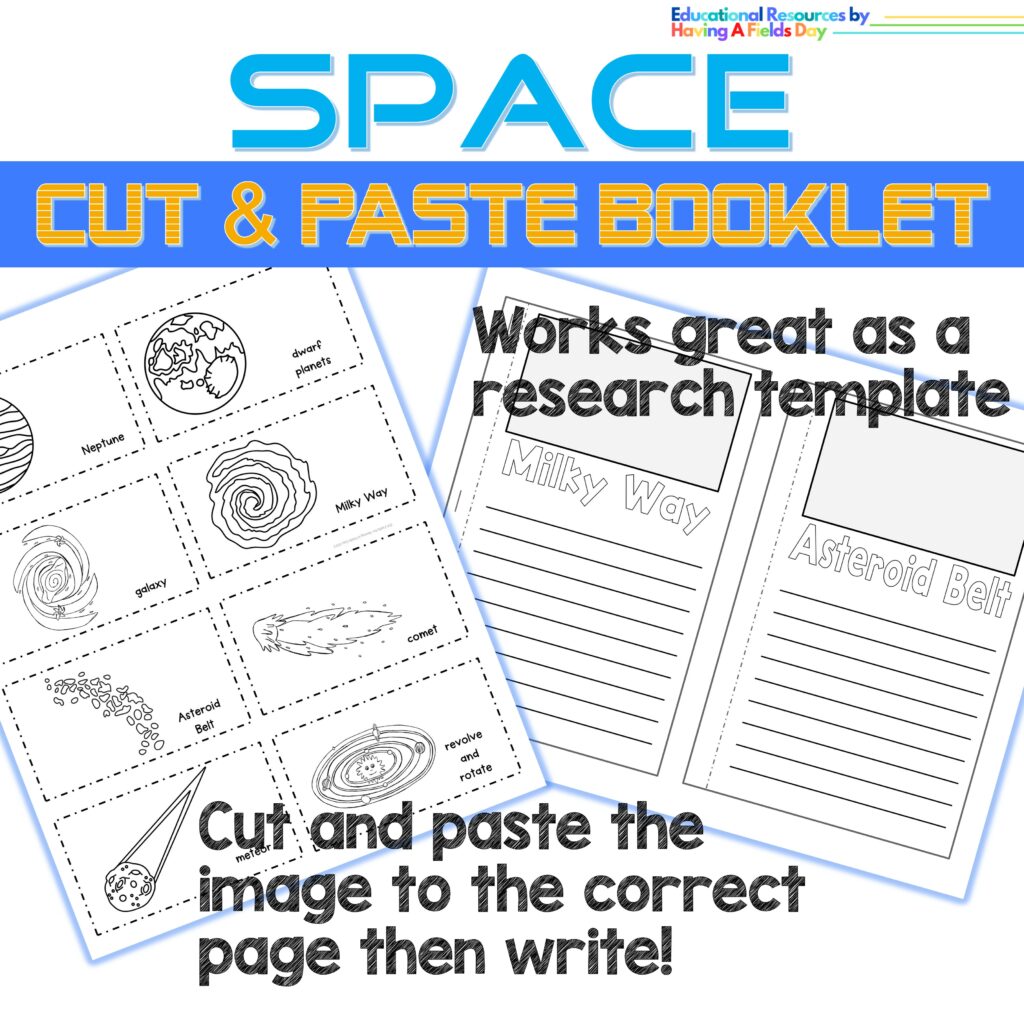 Space Cut and Paste Matching Mini Booklet | Solar System Research ...