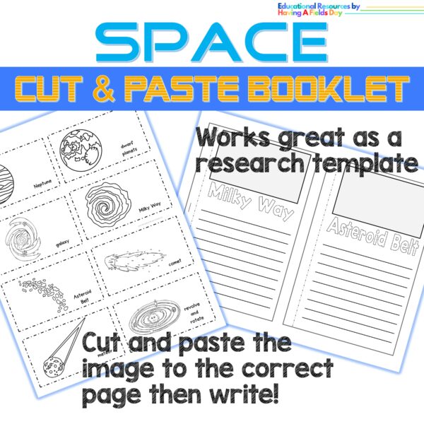 Space Cut and Paste Matching Mini Booklet | Solar System Research ...