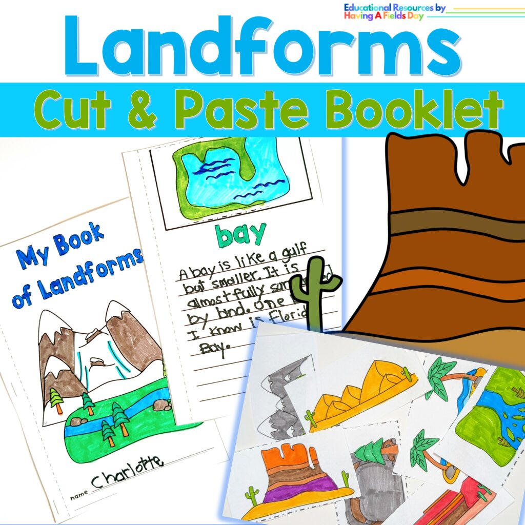 Landforms Cut and Paste Matching Mini Booklet | Research Template ...