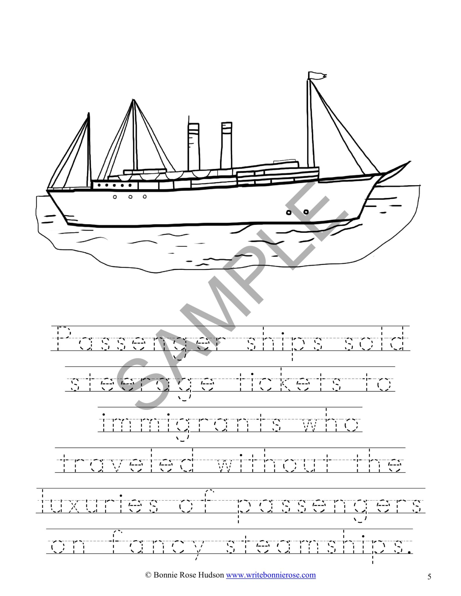 Ellis Island Coloring Book-Level B | Made By Teachers