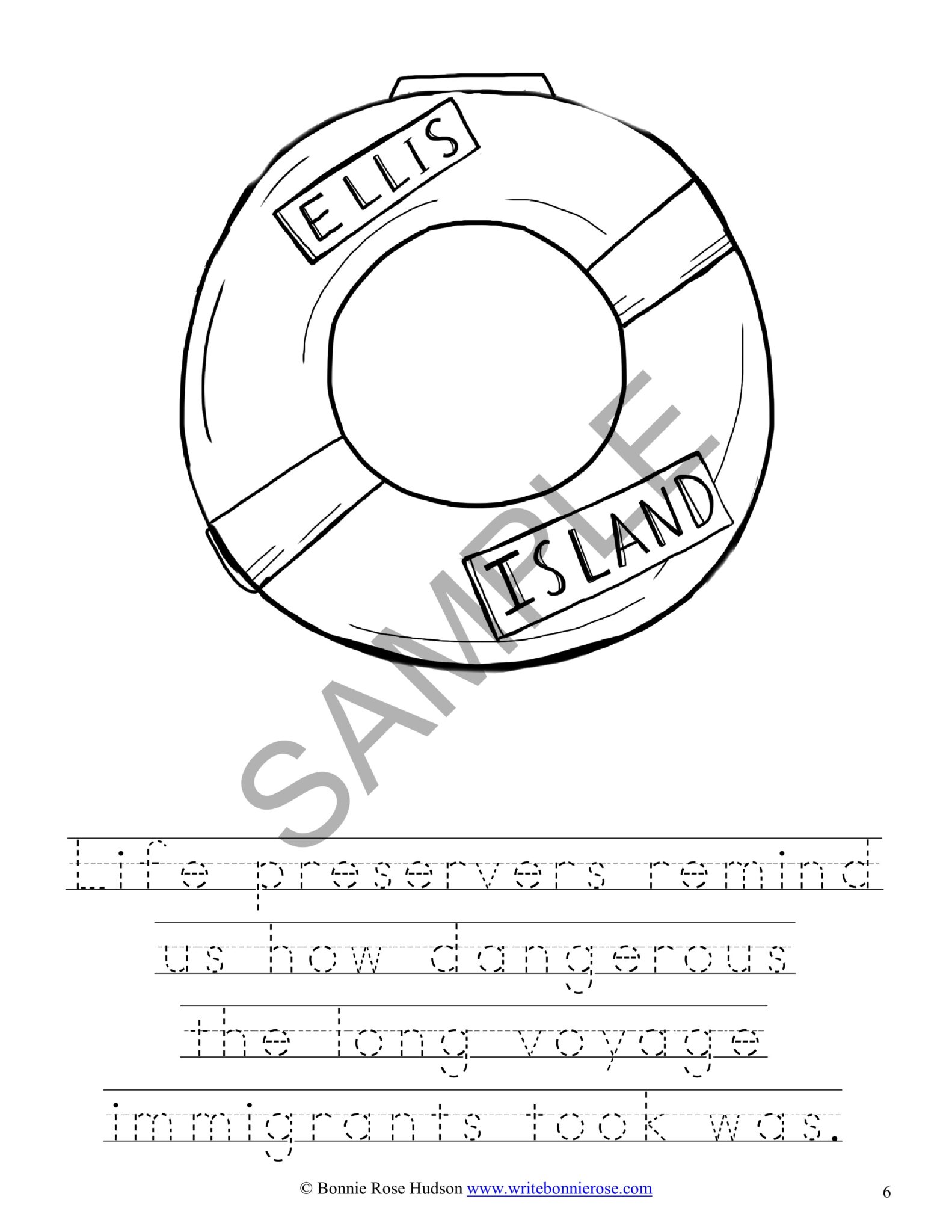 Ellis Island Coloring Book-Level B | Made By Teachers