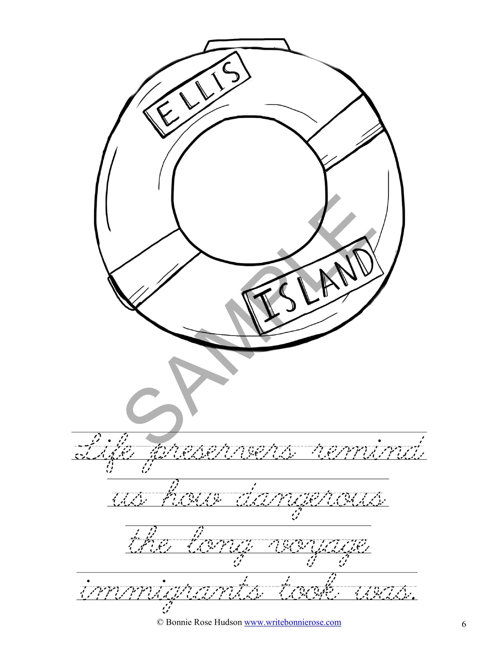 Ellis Island Coloring Book-Level C | Made By Teachers
