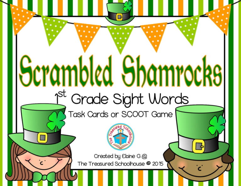 1st Grade Sight Word Task Cards & SCOOT Game - St. Patrick's Day | Made ...