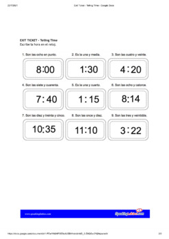 Telling Time Lesson Plan for Spanish 1 | Made By Teachers
