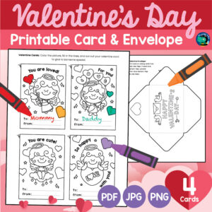 Printable Valentine’s Day Card and Envelope For Kids | DIY | Made By ...