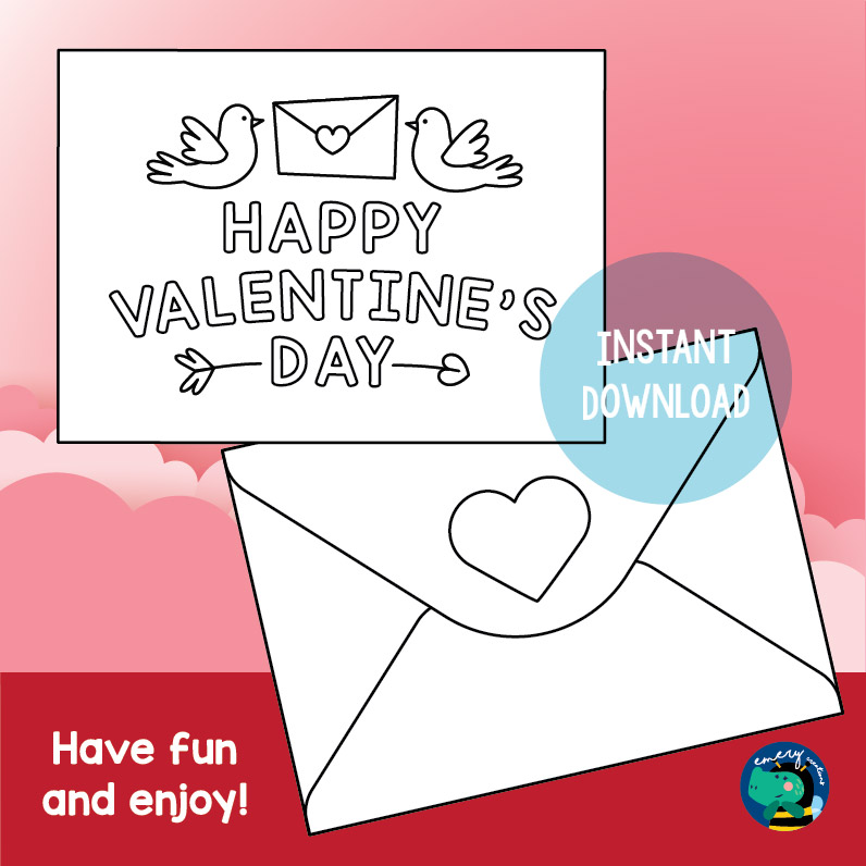 Printable Valentine’s Day Card and Envelope For Kids | DIY | Made By ...