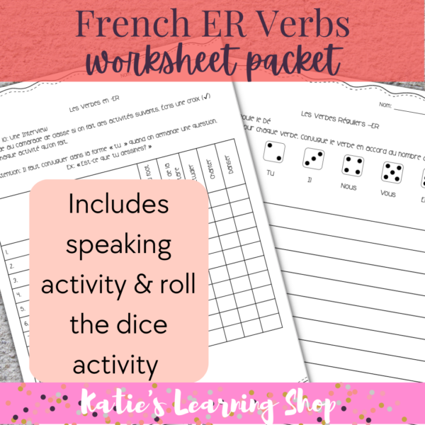 French ER Verbs Worksheet Packet | Made By Teachers