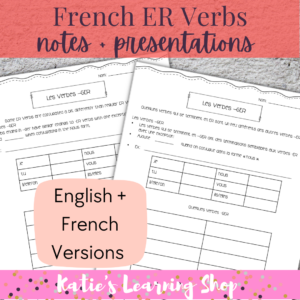 French ER Verbs Notes + Presentations | Made By Teachers