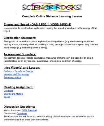 Complete Online Distance Learning Physical Science Bundle 4th Grade OAS ...
