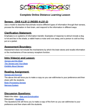 Complete Online Distance Learning Senses 4.LS1.2, 4-LS1-2 | Made By ...