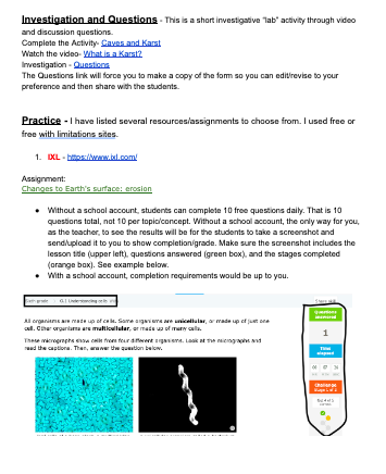 Complete Online Distance Learning Weathering and Erosion 4.ESS2.1, 4 ...