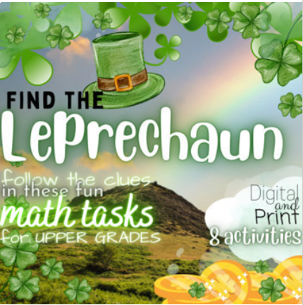 St Patrick's Day Math Activity Middle School Digital & Print Catch ...