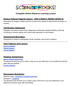 Complete Online Distance Learning Reduce Natural Hazard Impact 4.ESS3.2 ...