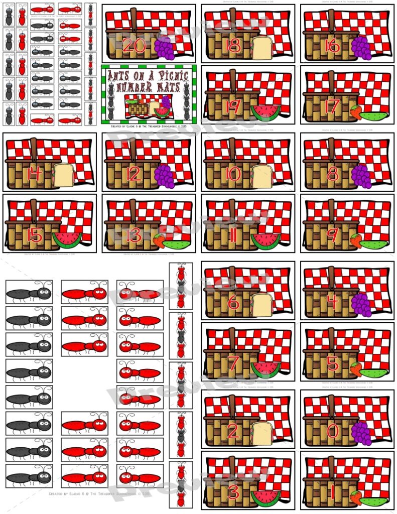 Ants on a Picnic Counting Mats for 0-20 | Made By Teachers