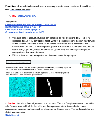 Complete Online Distance Learning Electric/Magnetic Interaction 3.PS2.3 ...