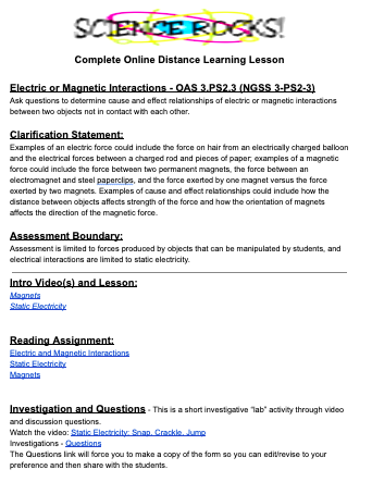 Complete Online Distance Learning Physical Science Bundle 3rd Grade OAS ...