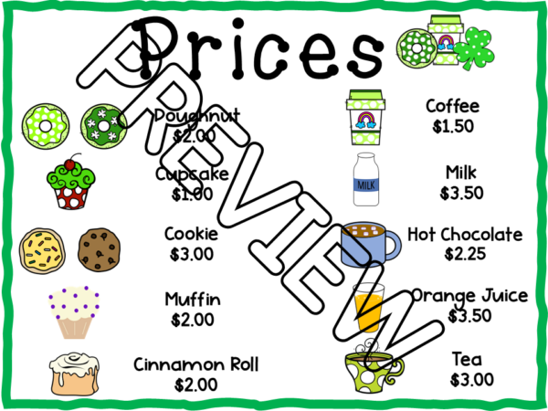 Shamrock Cafe Dramatic Play Set | Made By Teachers