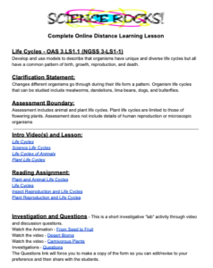 Complete Online Distance Learning Life Science Bundle 3rd Grade OAS ...