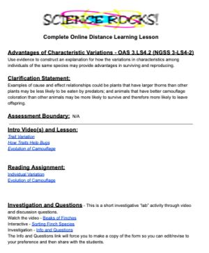 Complete Online Distance Learning Life Science Bundle 3rd Grade OAS ...