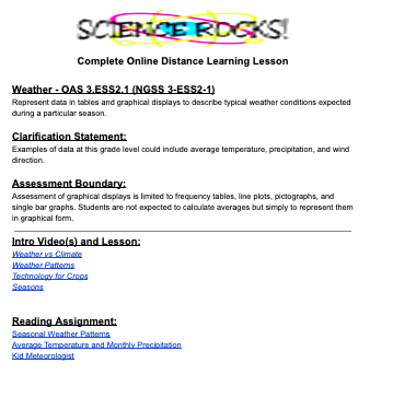 Complete Online Distance Learning Weather 3.ESS2.1, 3-ESS2-1 | Made By ...