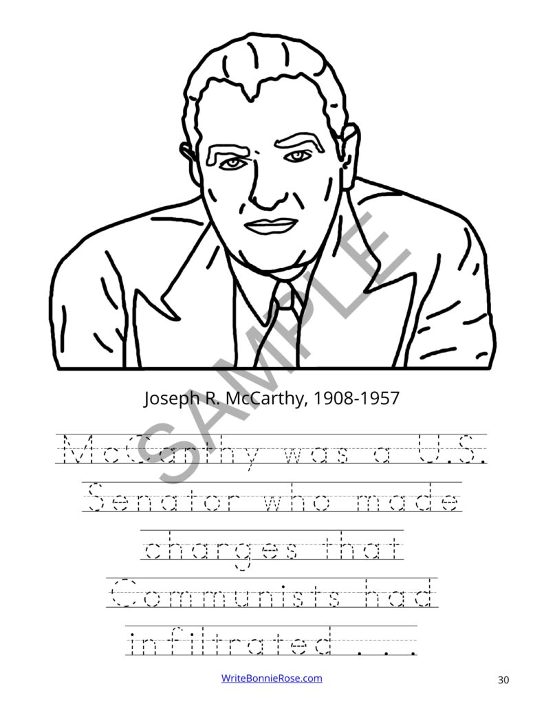 Famous Americans of the 1950s Coloring Book-Level B | Made By Teachers