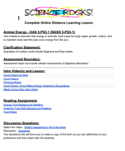 Complete Online Distance Learning Animal Energy 5.PS3.1, 5-PS3-1 | Made ...