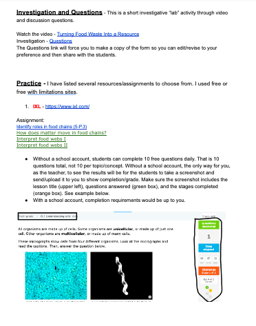 Complete Online Distance Learning Cycles of Matter 5.LS2.1, 5-LS2-1 ...