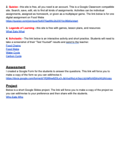 Complete Online Distance Learning Cycles of Matter 5.LS2.1, 5-LS2-1 ...