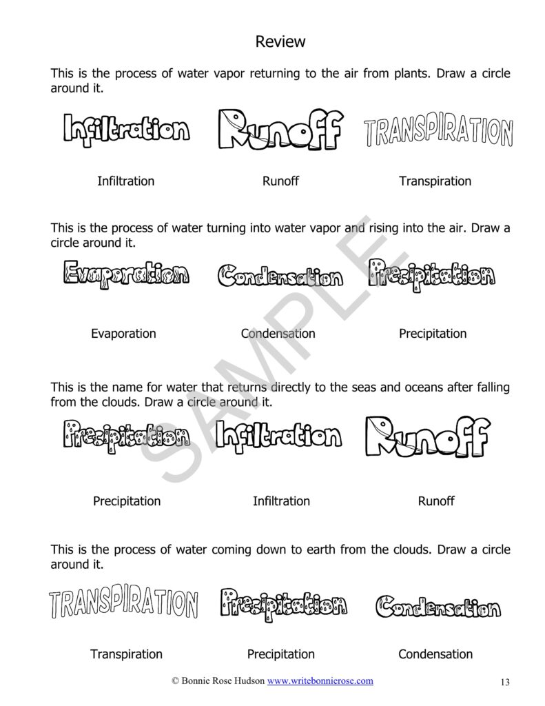 The Cycle of Water & Types of Clouds-Learning About Science, Level 2 ...