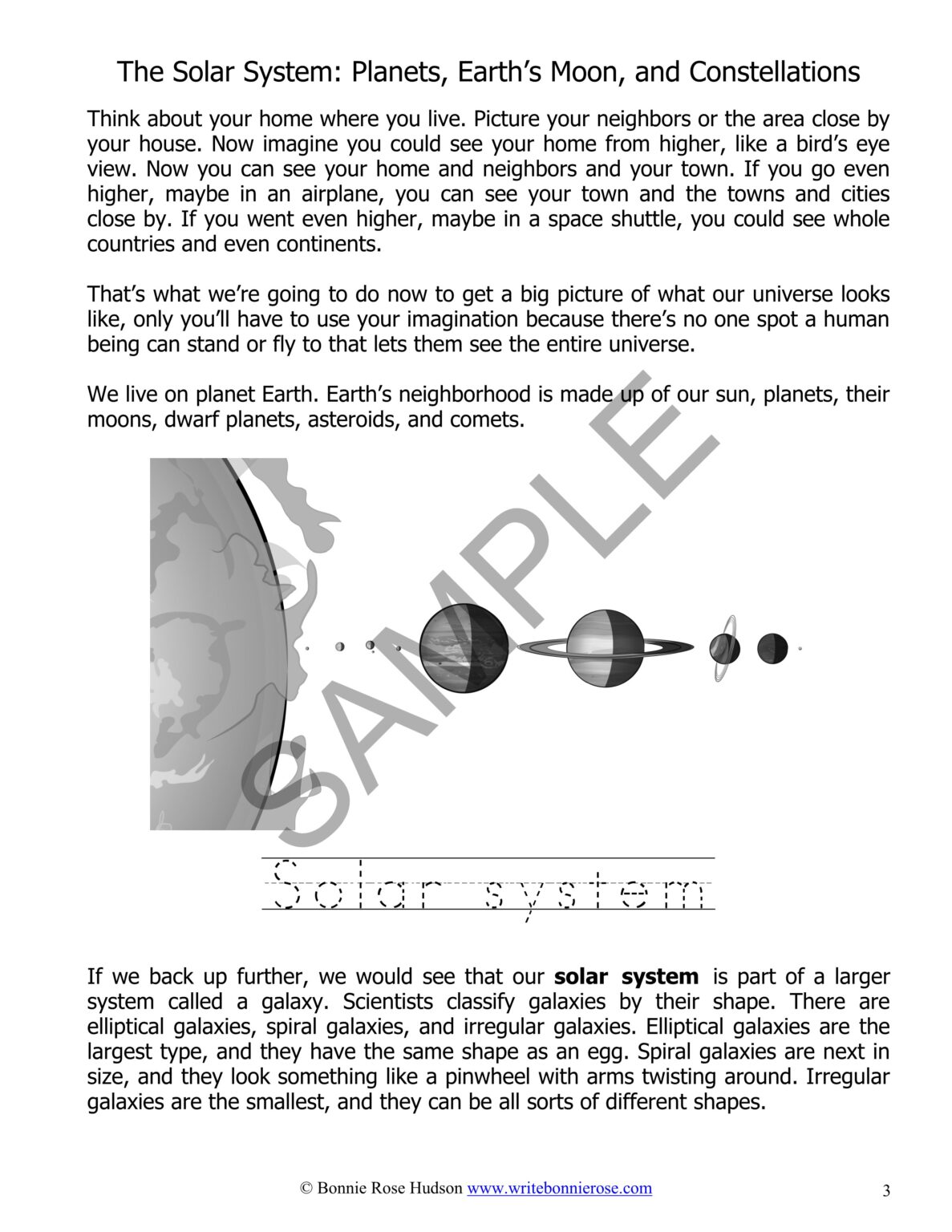 The Solar System: Planets, Earth's Moon & Constellations-Learning About ...